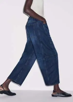 ME+EM Cropped Exaggerated Tapered Jean Authentic Dark Wash