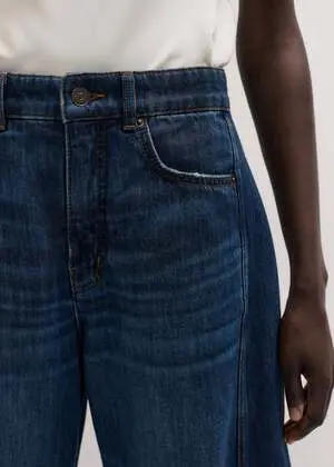 ME+EM Cropped Exaggerated Tapered Jean Authentic Dark Wash