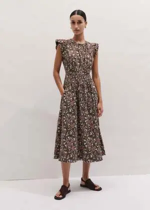 ME+EM Floral Print Midi Dress