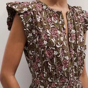 ME+EM Floral Print Midi Dress