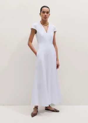 ME+EM V-neck Fit & Flare Maxi Dress