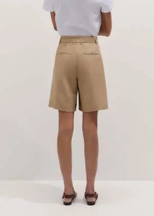 ME+EM Tailored Pleated Linen Blend Shorts