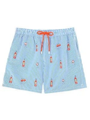 MC2 SAINT BARTH Swim Shorts With Bottle And Glass Print