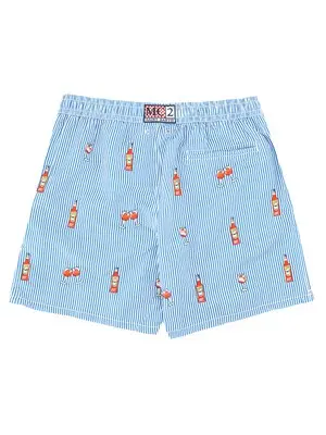MC2 SAINT BARTH Swim Shorts With Bottle And Glass Print