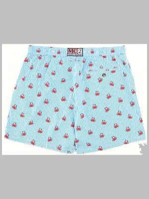 MC2 SAINT BARTH Striped Swim Shorts With Crab Print