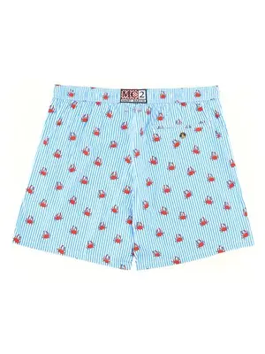 MC2 SAINT BARTH Striped Swim Shorts With Crab Print