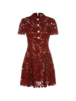 SELF-PORTRAIT Lace Mini Dress - Red