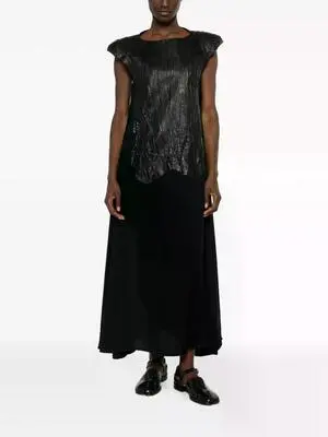 ISAAC SELLAM EXPERIENCE Sleeveless Leather Panel Dress