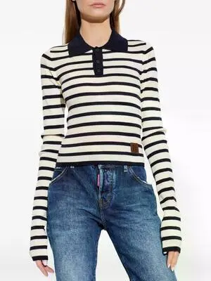 Dsquared2 Striped Long-sleeve Polo Shirt
