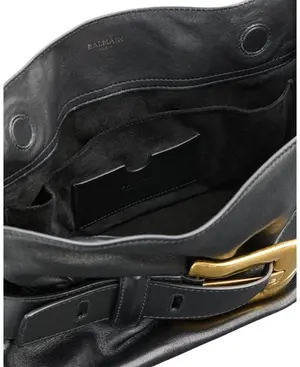 Balmain Medium Anthem Bag In Smooth Leather - Black