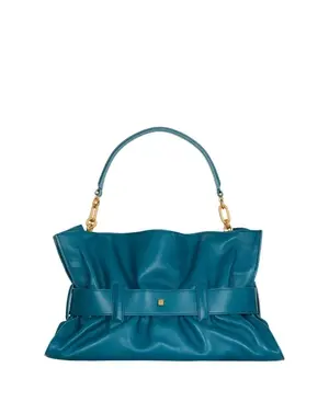 Balmain Medium Anthem Bag In Smooth Leather - Blue