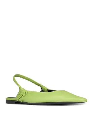 Saint Laurent Anne-marie Slingback Flats - Lime