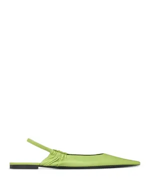 Saint Laurent Anne-marie Slingback Flats - Lime
