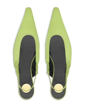 Saint Laurent Anne-marie Slingback Flats - Lime