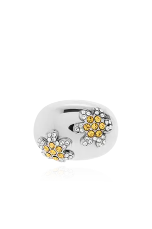 Marni Ring With Shimmering Crystals - Silver