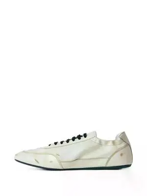 Prada Distressed-effect Lace-up Sneakers