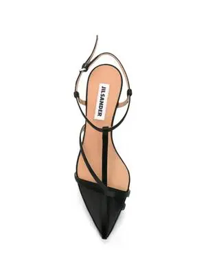 JIL SANDER Strappy Pointed-toe Slingback Sandals - Black