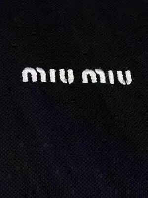 Miu Miu Logo Embroidered Sleeveless Polo Top