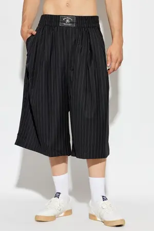 ADIDAS ORIGINALS Adidas X Willy Chavarria Pinstriped Wide-leg Shorts