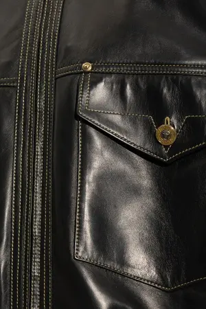 Versace Leather And Suede Paneled Bomber Jacket