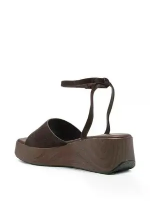 EXÈ Pony-hair Wedge Sandals