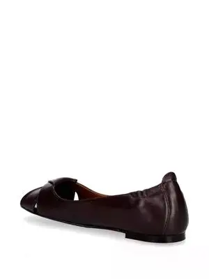 BILLI BI Twist-detail Peep-toe Ballet Flats