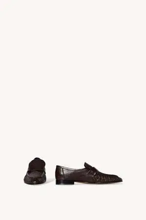 THE ROW Soft Nappa Leather Loafers - Deep Brown