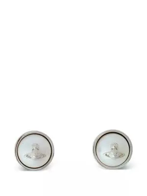 VIVIENNE WESTWOOD Orb-motif Stud Earrings With Faux Pearl Detail - Silver