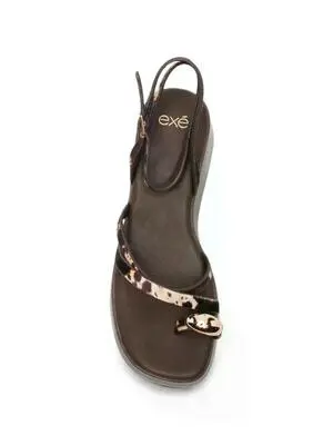 EXÈ Animal-print Wedge Sandals