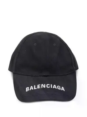 Balenciaga Embroidered Logo Baseball Cap - Black