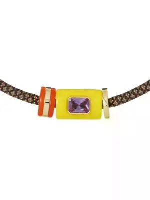ROXANNE ASSOULIN Crystal Cylinder Necklace - Yellow