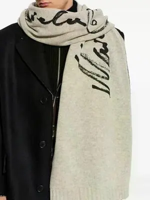 MAISON MARGIELA Logo-print Knitted Scarf