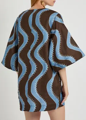 ALEMAIS Alémais Frankie Printed Linen Mini Dress