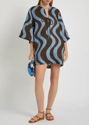 ALEMAIS Alémais Frankie Printed Linen Mini Dress