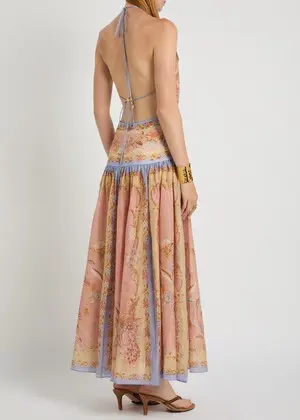 Zimmermann Indra Metallic Cotton And Silk-blend Midi Dress - Pink