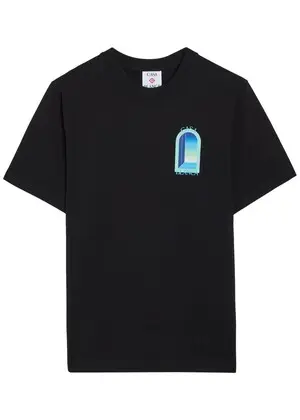 Casablanca Gradient Arch Printed Cotton T-shirt - Black