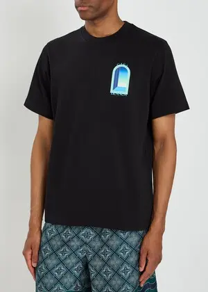 Casablanca Gradient Arch Printed Cotton T-shirt - Black