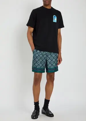 Casablanca Gradient Arch Printed Cotton T-shirt - Black