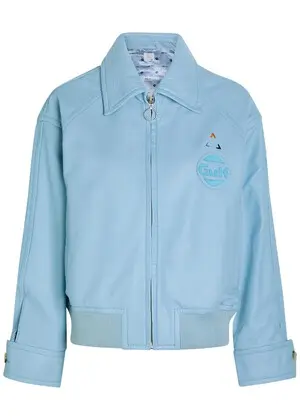 AN-Y1 Logo-embossed Leather Bomber Jacket