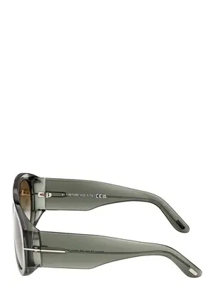 TOM FORD Bronson Aviator Sunglasses - Green