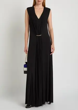 Sportmax Gathered Stretch-jersey Maxi Dress