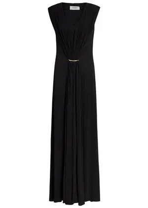 Sportmax Gathered Stretch-jersey Maxi Dress