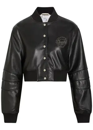 AN-Y1 Embellished Leather Bomber Jacket