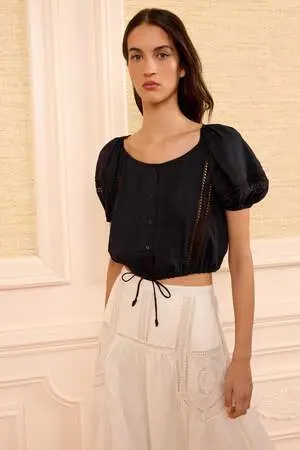Ulla Johnson Clara Cotton Top - Noir