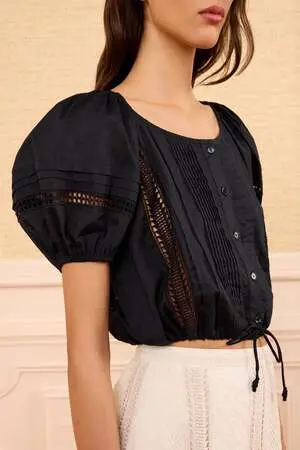 Ulla Johnson Clara Cotton Top - Noir