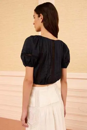 Ulla Johnson Clara Cotton Top - Noir