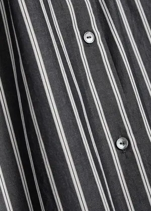 NILI LOTAN Yorke Striped Cotton-poplin Shirt - Grey