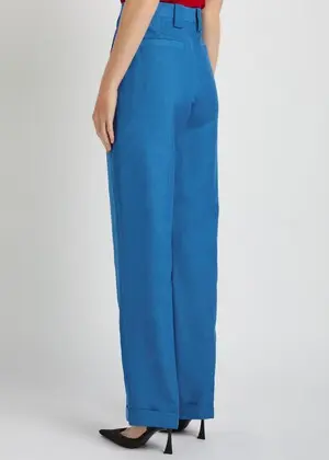 Versace Wool And Linen-blend Trousers