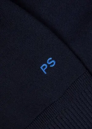 Paul Smith Logo Embroidered Merino Wool Crew Neck Jumper