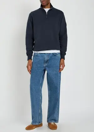 SANDBANKS Logo-appliquéd Quarter-zip Cotton Sweatshirt